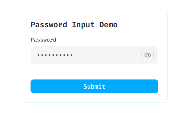 Password Input Component with Show/Hide Toggle in React & Tailwind CSS